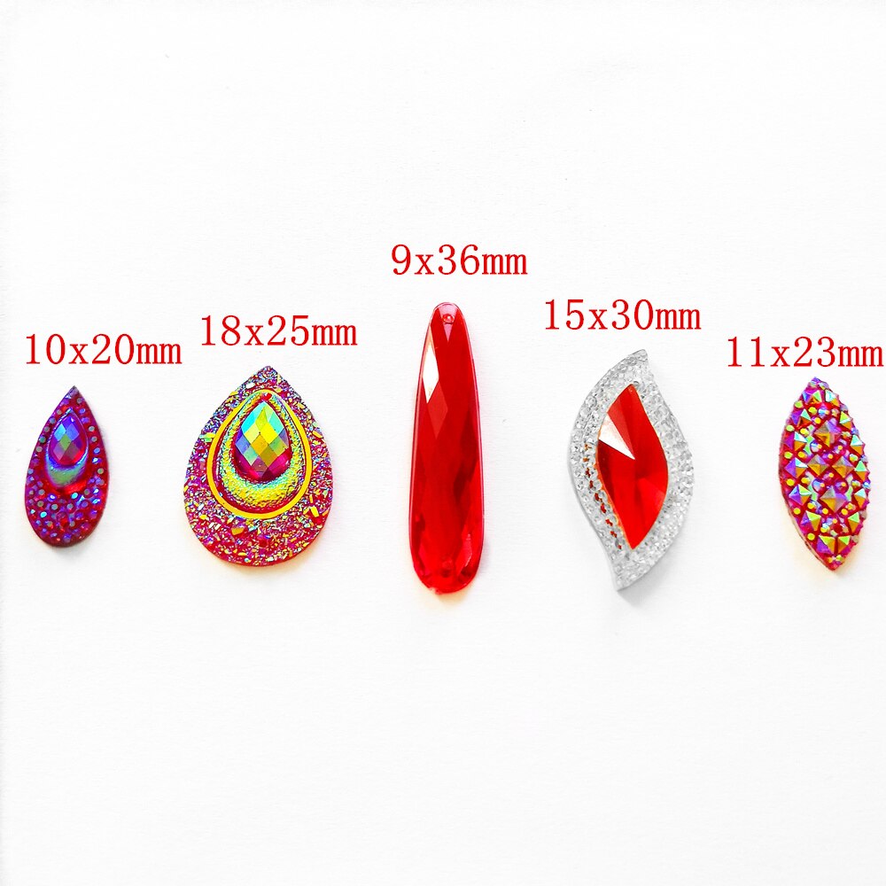 Mixed Red AB Sew on Fabric Clothing Strass Rhinest... – Grandado