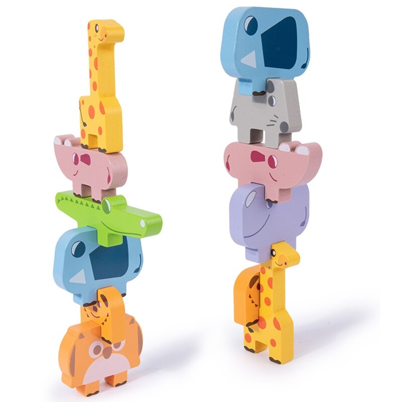 Cute Wooden Stacker Puzzle Educational Balancing A... – Grandado