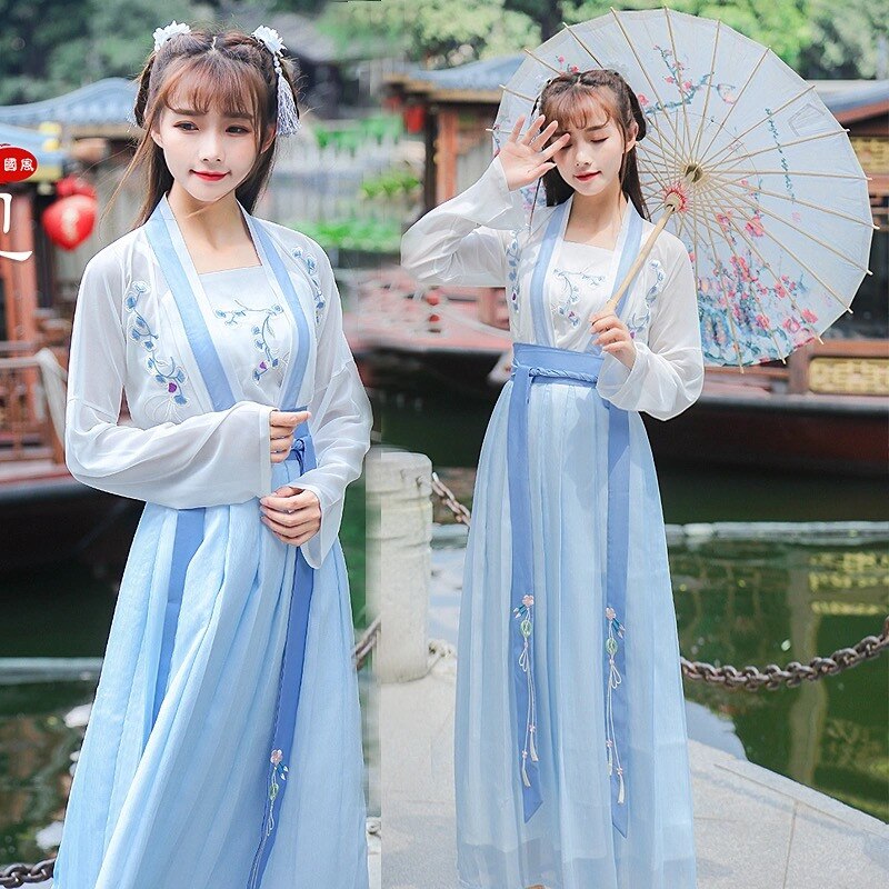 Women Hanfu Costume Floral Embroidery Chinese Trad... – Grandado