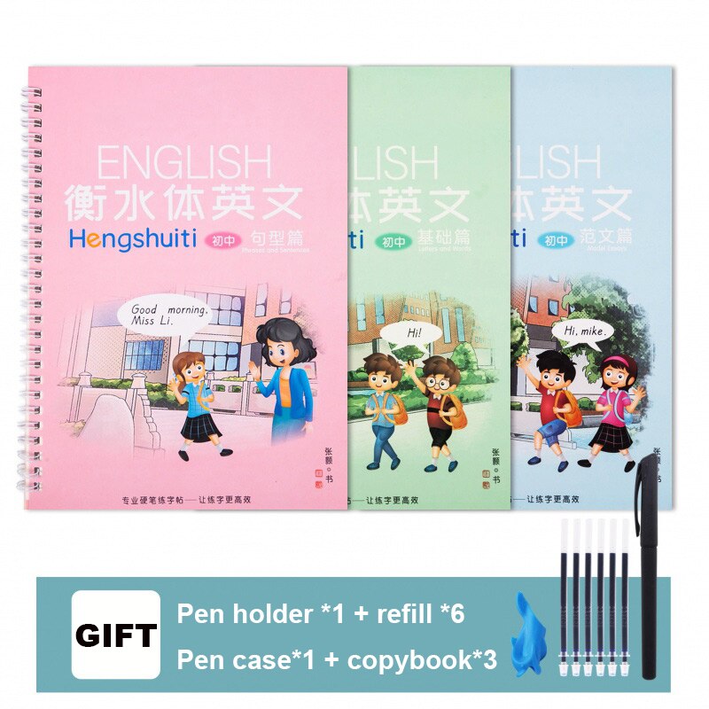 3 Books/Set Children English Reusable Copybook For... – Vicedeal