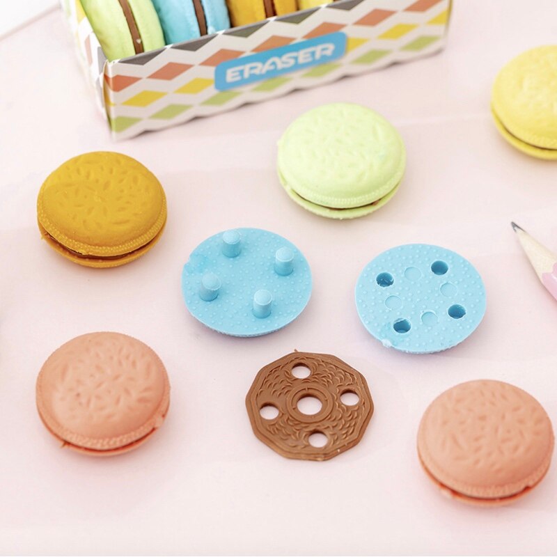 3pcs Macaroon Cute Eraser School Office Supply rub... – Vicedeal