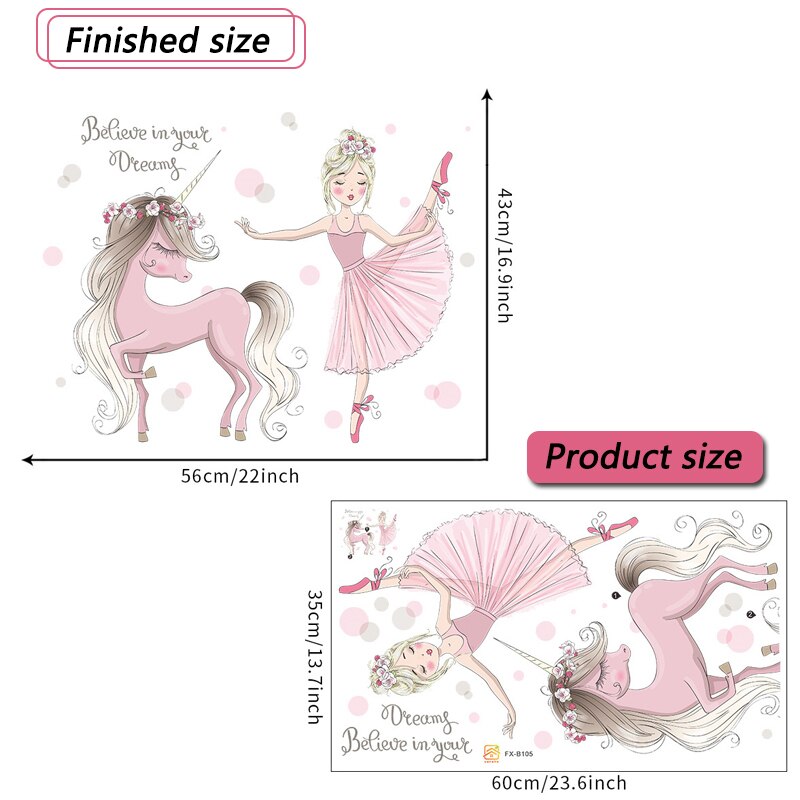 Cartoon Ballet Danser Meisje Muur Sticker Voor Kin... – Vicedeal