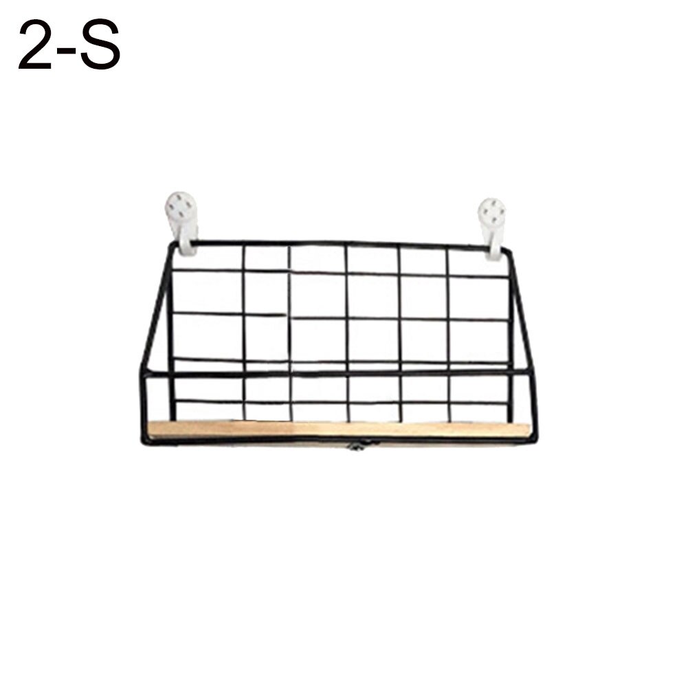 Iron Nordic Style Wooden Wall Hanging Shelf Flower... – Grandado