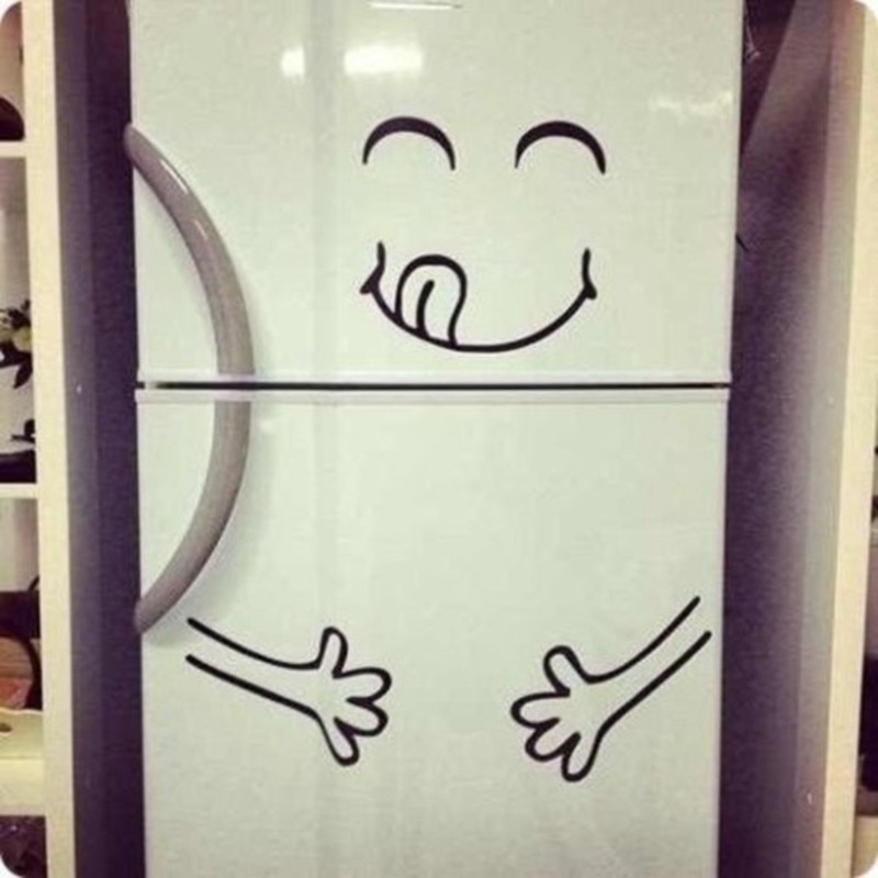 Cute Smile Fridge sticker Happy Yummy Face Kitchen... – Grandado