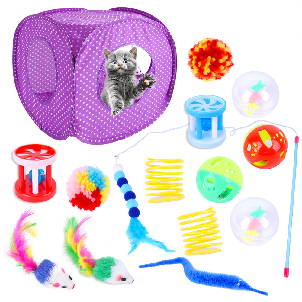 15Pcs Cat Toy Set Pet Indoor Interactive Cat Toys ... – Grandado