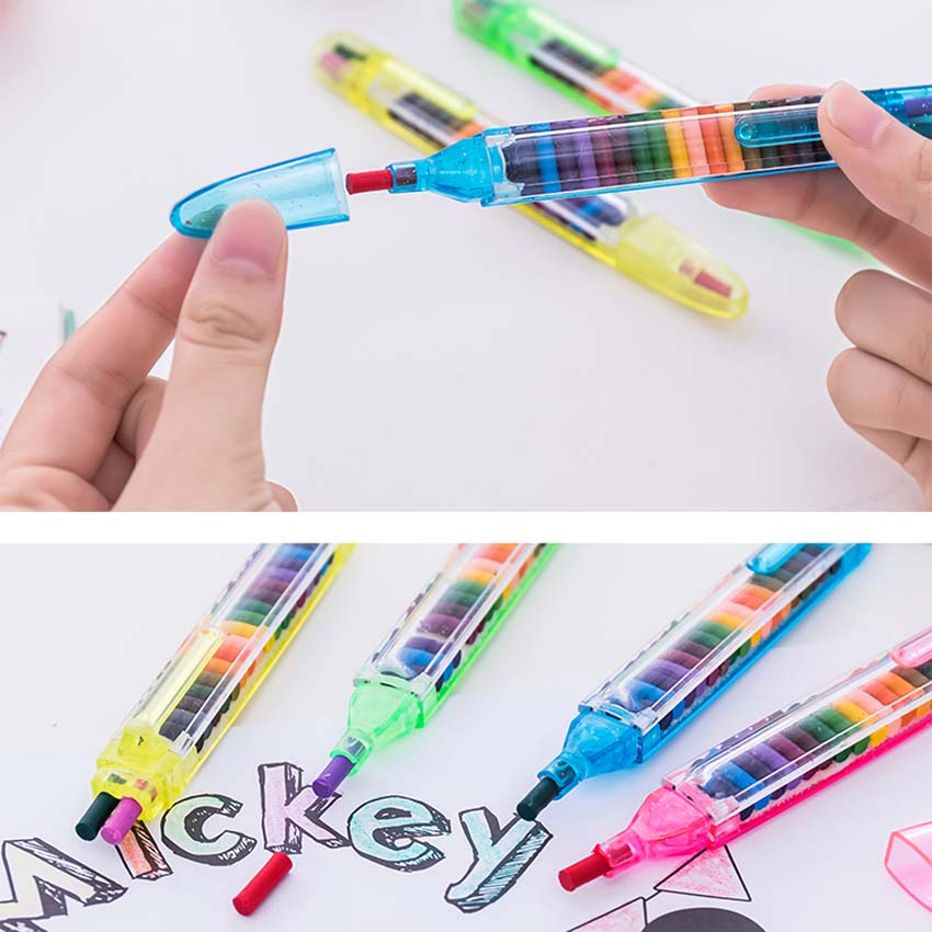 2Set Newest 20 Colors Pop Up Crayons Stacker Penci... – Grandado