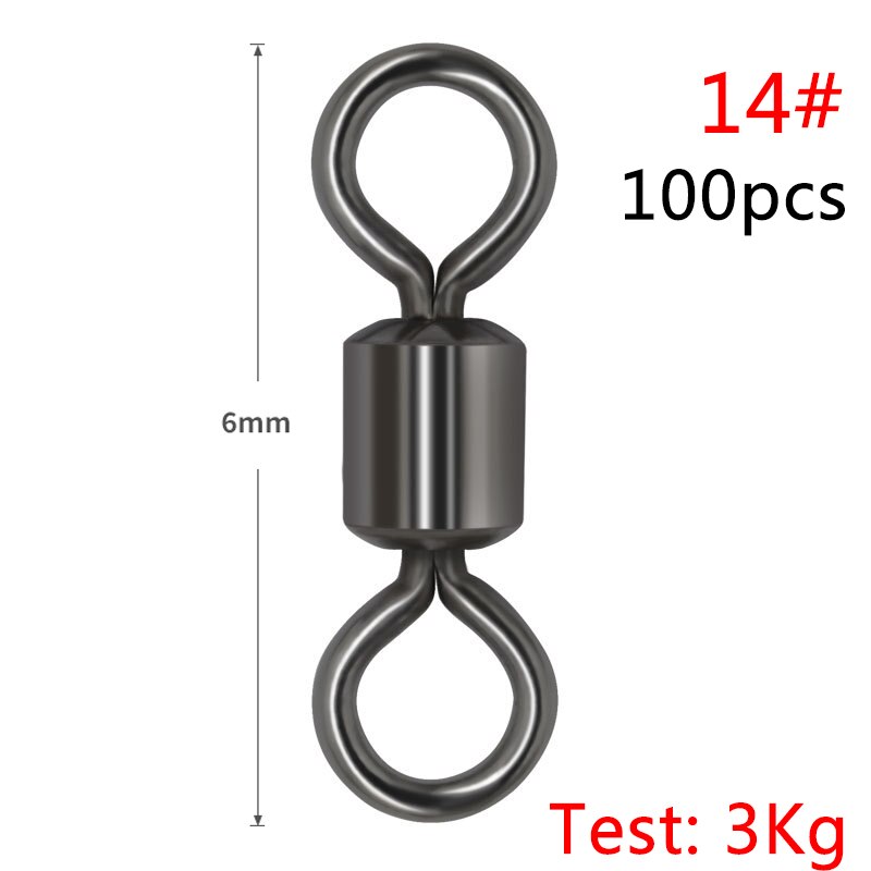 100PCS/Lot Fishing Swivels Ball Bearing Swivel wit... – Grandado