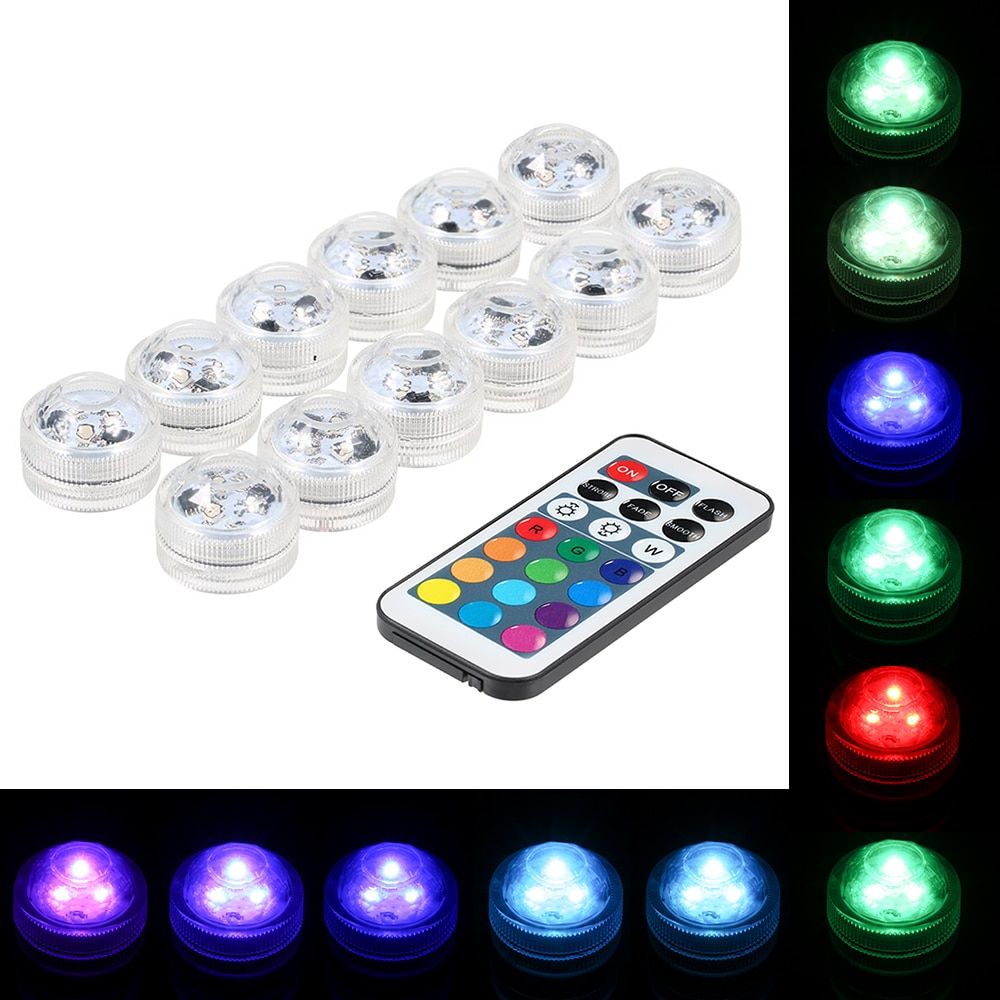 Remote Controlled Rgb Submersible Light Battery Op... – Grandado