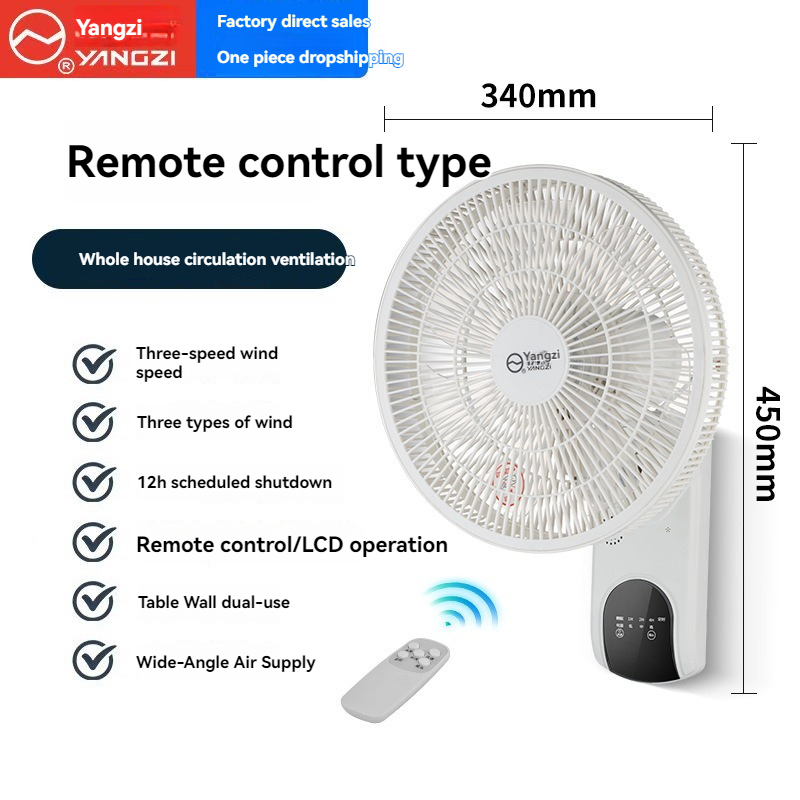 Wall fan silent electric fan with three levels des... – Grandado