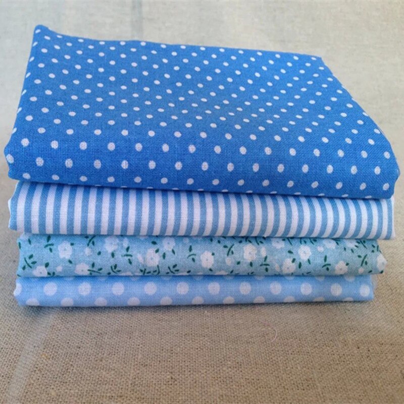 11pcs 25*25cm Blue floral dot stripe 100% Cotton F... – Vicedeal