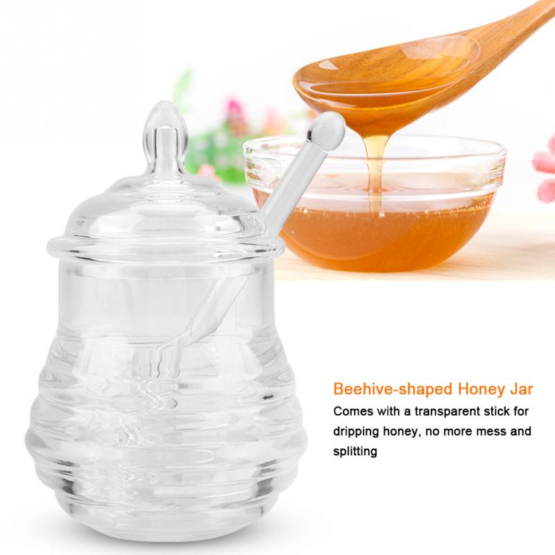 245ml Transparent Beehive-shaped Honey Jar with Dr... – Grandado