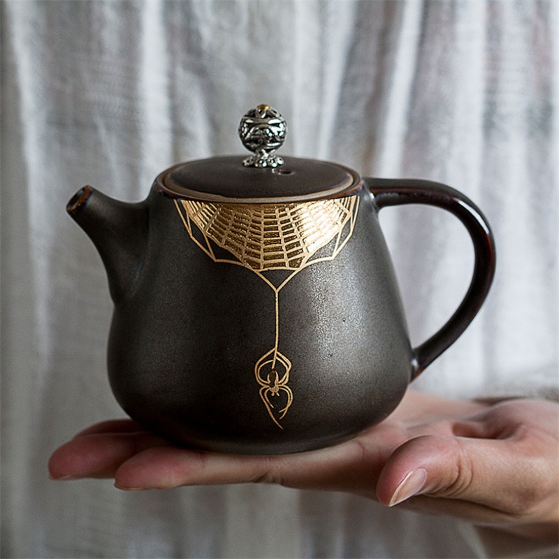 Japanese Style Ceramic Rust Glaze Teapot Retro Han... – Vicedeal