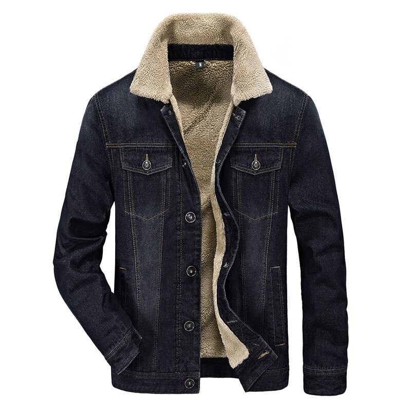 mens Autumn Winter Denim Jacket Vintage Long Sleev... – Vicedeal