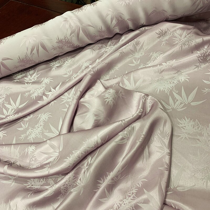 Silk clothing light purple Jacquard satin smooth h... – Grandado