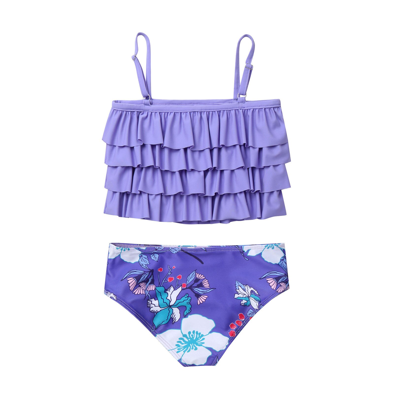 Kids Meisjes Bloemenprint Badmode Verstelbare Spag... – Vicedeal