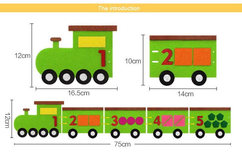Felt Train For Children Early Learn the Numbers/ G... – Vicedeal