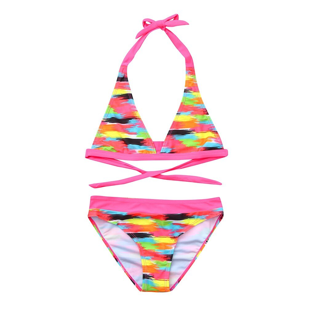 Swimsuit kids girl baby Bikini Beach Sling Print S... – Grandado