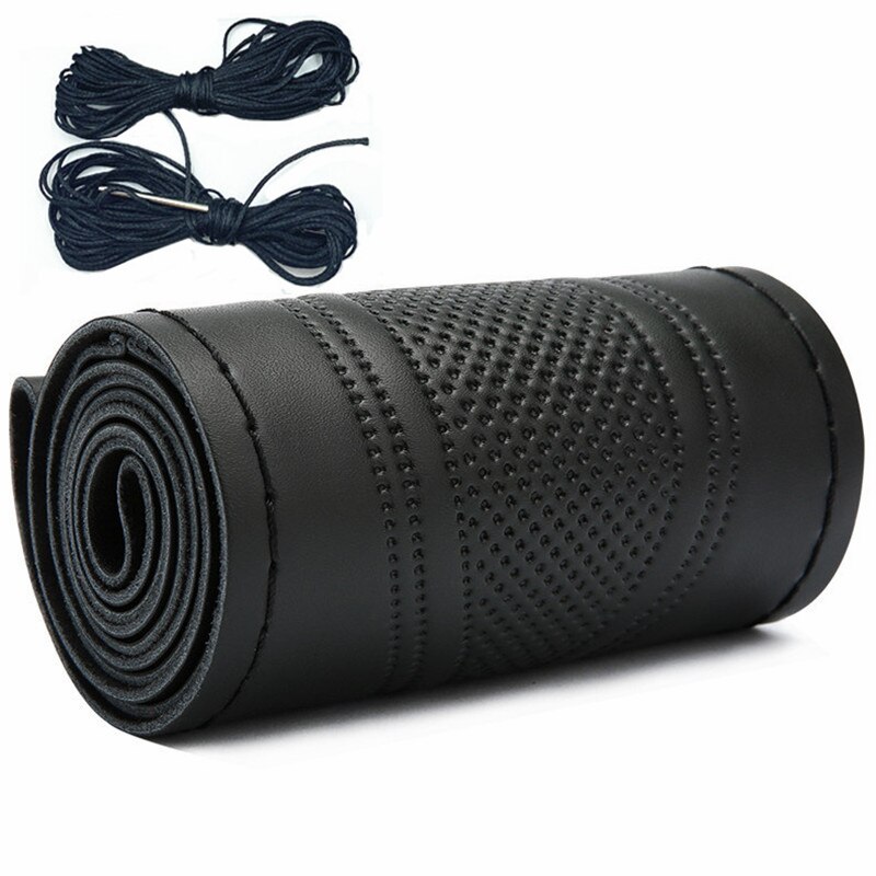 Diy Lederen Steering Weel Cover Hand-Gestikt Auto ... – Vicedeal