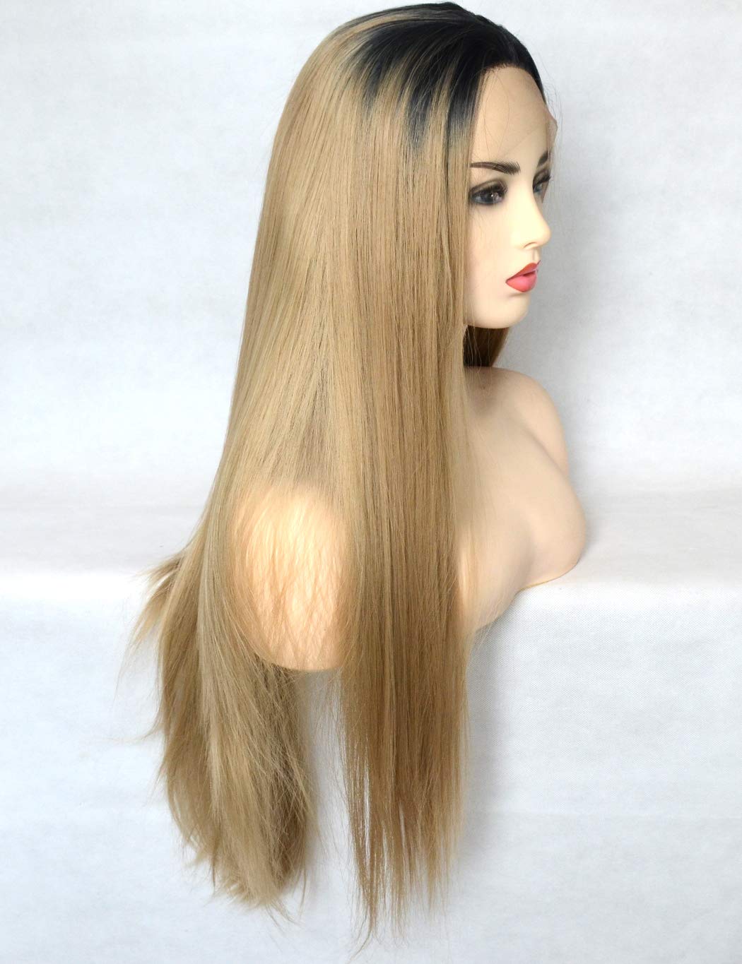 DLME Blonde Synthetic Lace Front Wig For Black Wom... – Grandado