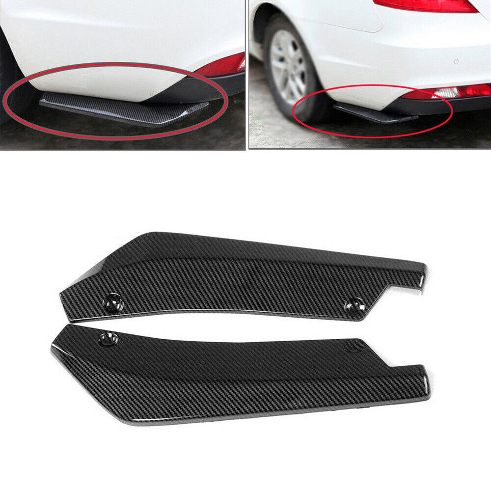 Pair Carbon Fiber Black Car Rear Bumper Lip Canard... – Grandado