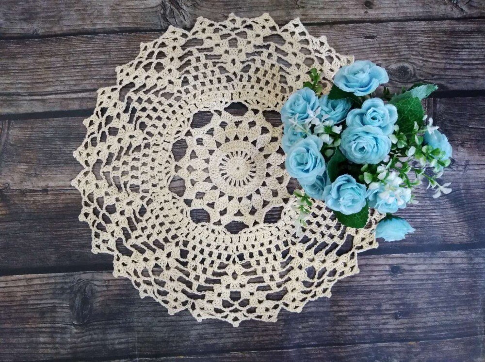 Luxus Handgemachte Häkeln Blumen Baumwolle Spitze ... – Vicedeal