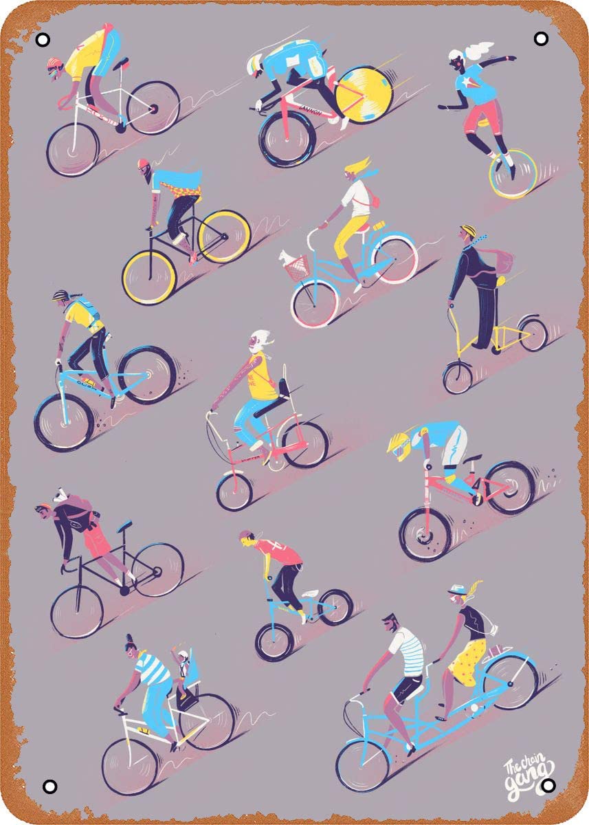 Metal Sign Cycling Poster The Chain Gang 8x12 Vint... – Grandado