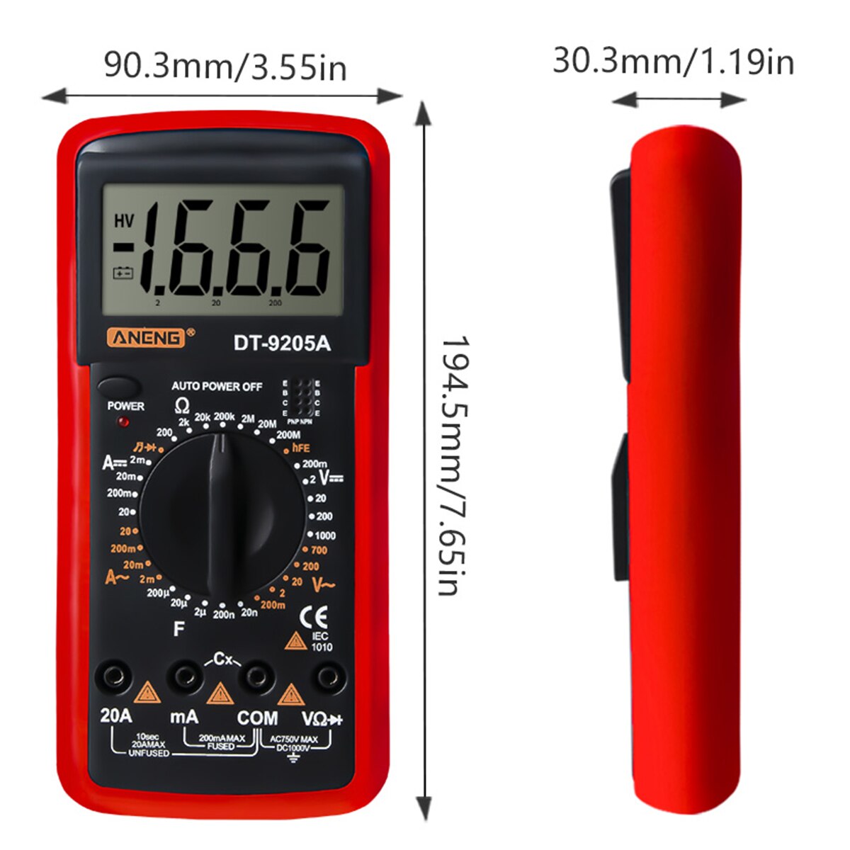 DT-9205A Handheld Digital Multimeter AC/DC Volt Am... – Vicedeal