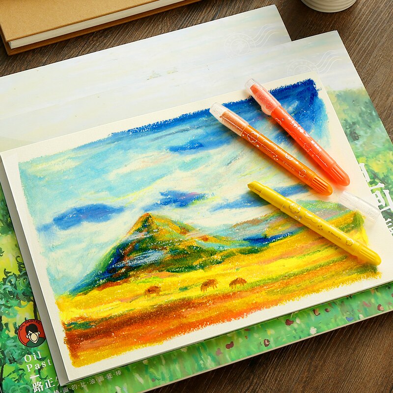 Oil pastels painting book chalk crayon special pap... – Vicedeal