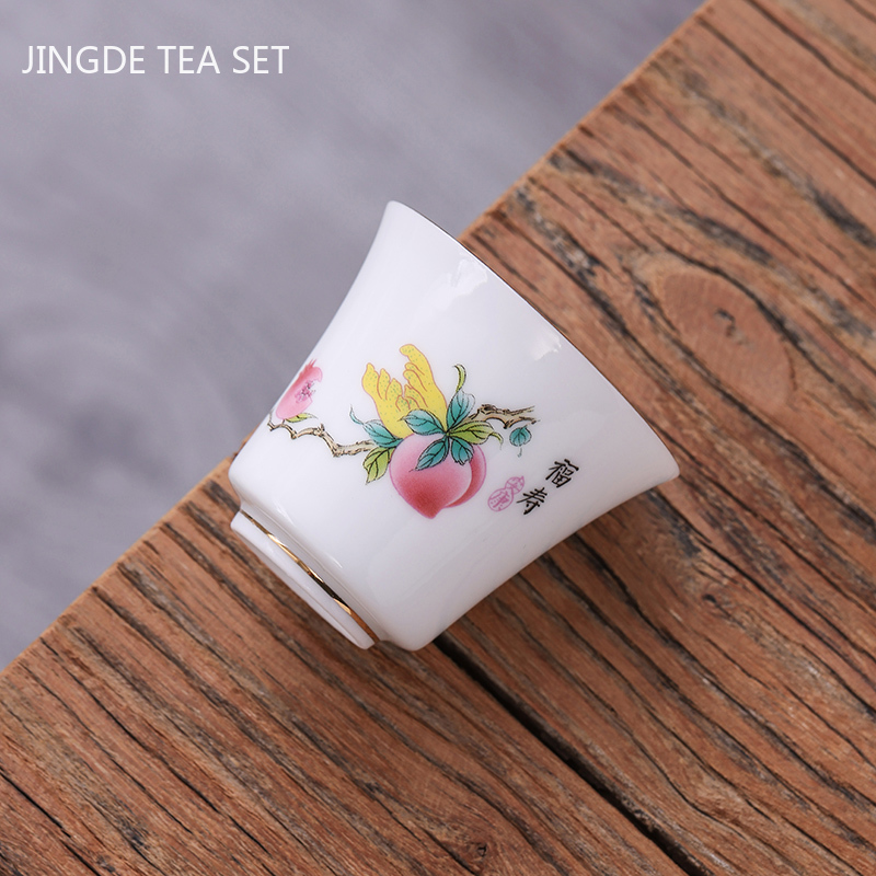 1Pc Tradition Ceramic Teacup Travel Portable White... – Grandado