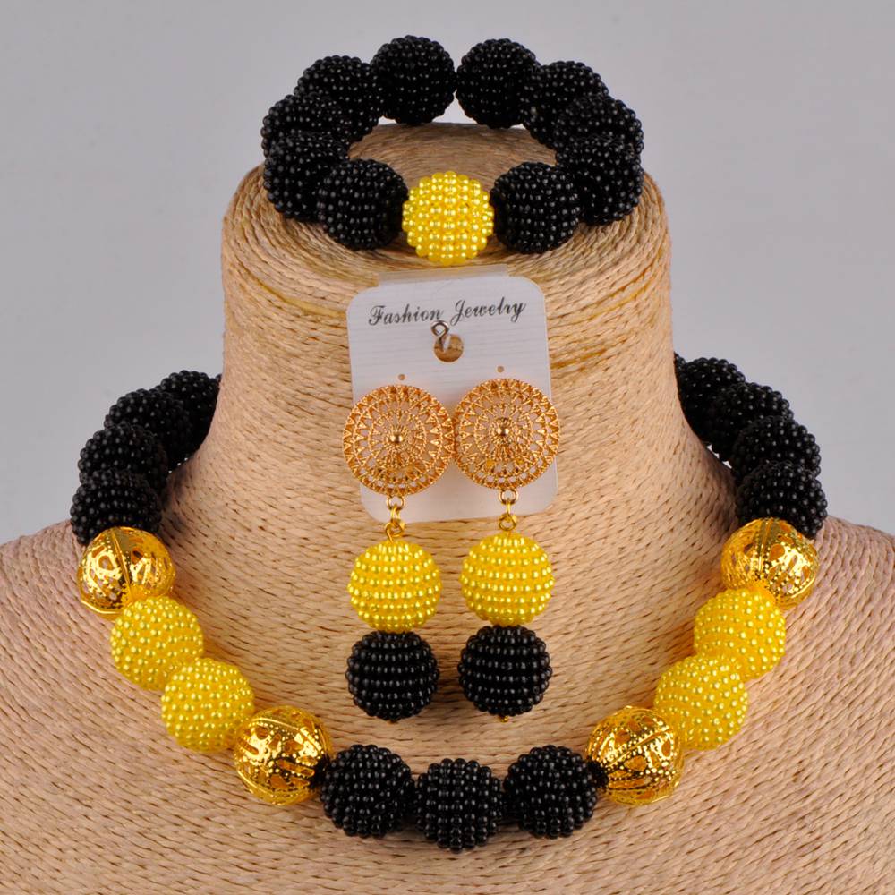 pink and Yellow Imitation Pearl Necklace Nigeria W... – Vicedeal