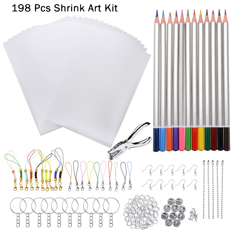 145/198PCS Shrinky Art Paper Heat Shrink Sheet Pla... – Grandado
