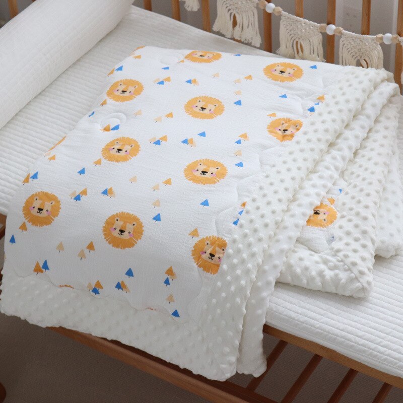 Minky Dot & Cotton Baby Quilt Cotton Comforter... – Grandado
