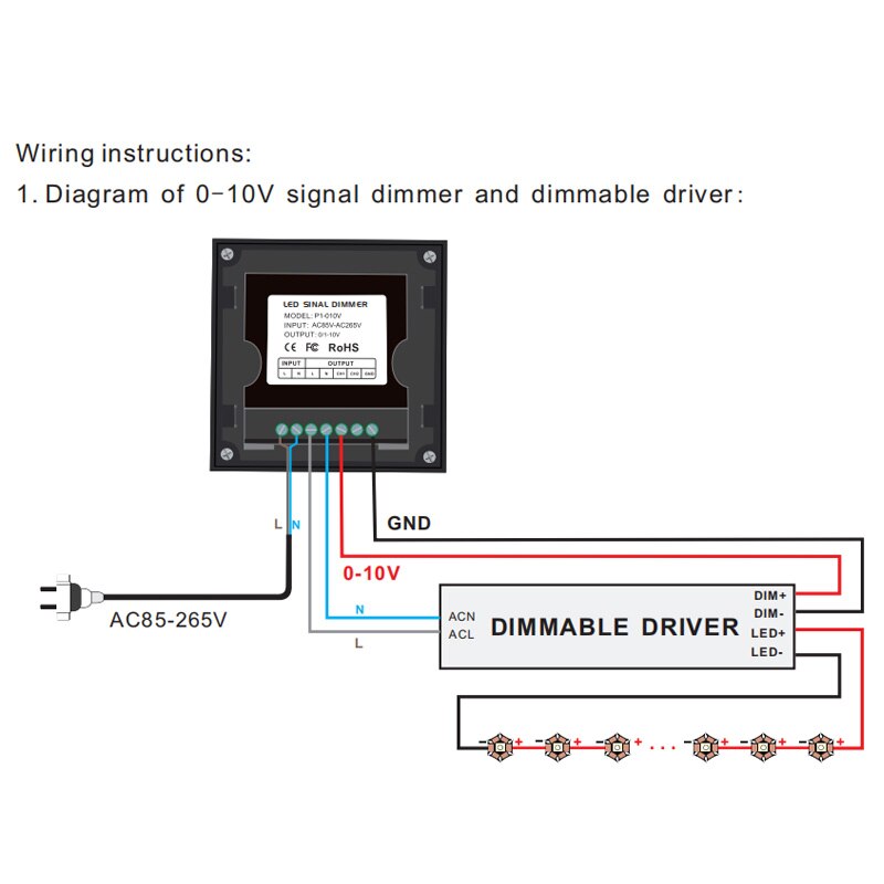 Led 0-10V Dimmer AC 90V - 250V de alta tensión de ... – Grandado