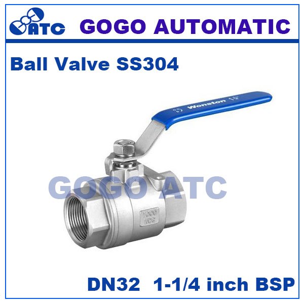 GOGO Type 2PC stainless steel ball valve DN32 Fema... – Grandado