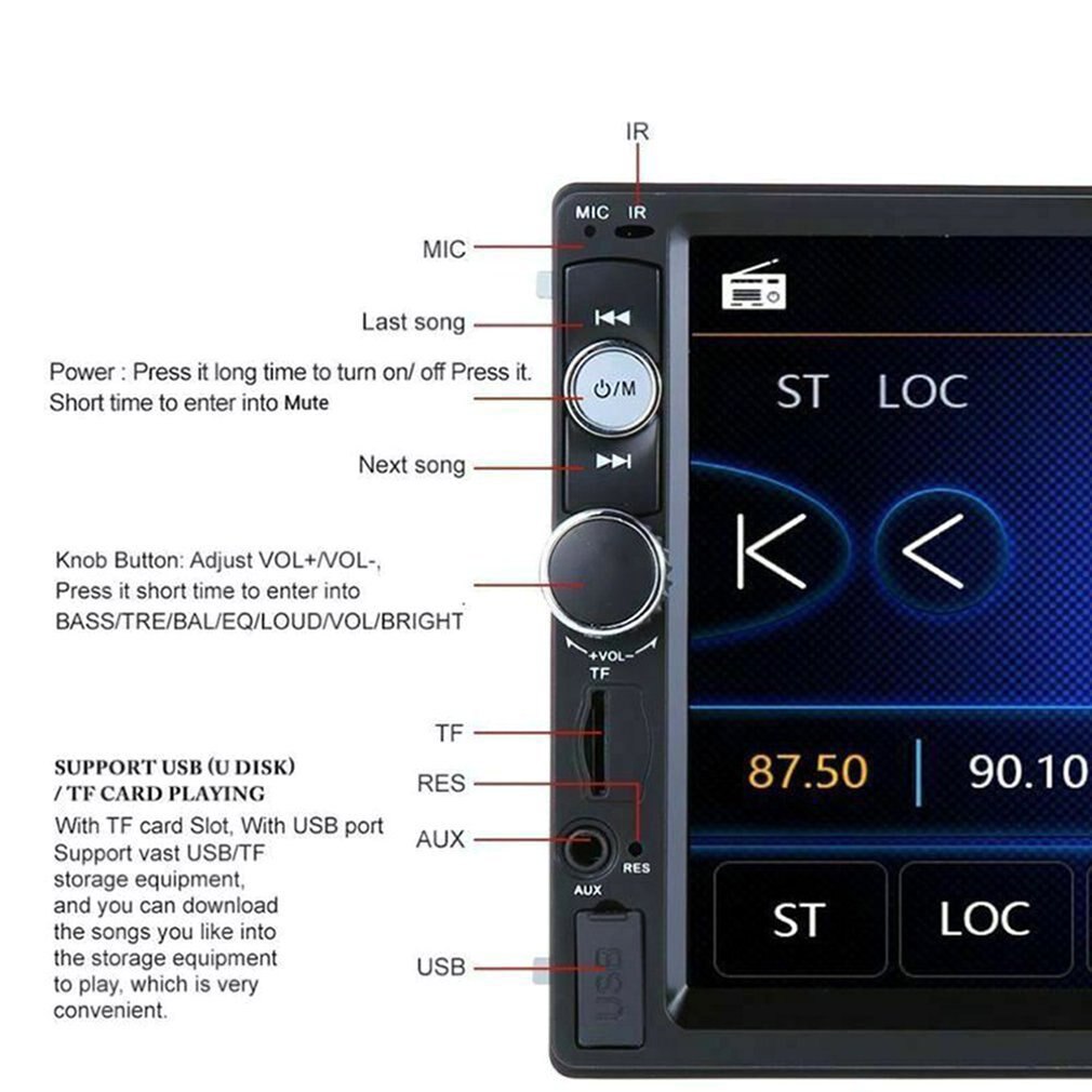 7010b Car Dual-spindle 7 Inch Mp5 Player Universal... – Vicedeal