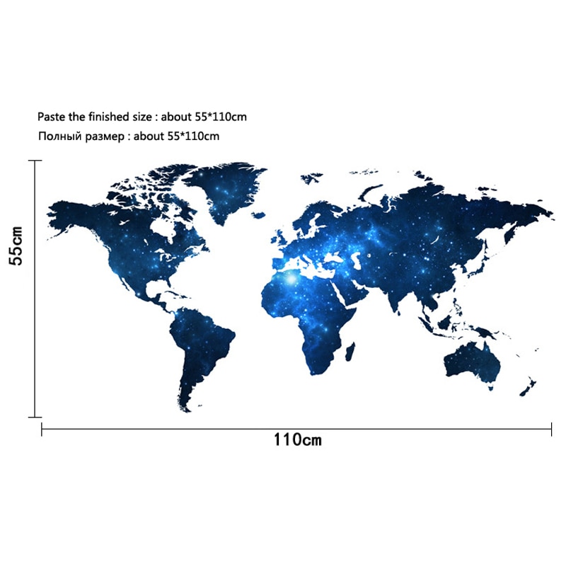 Star World map DIY Vinyl Wall Sticker Kids love Ho... – Grandado