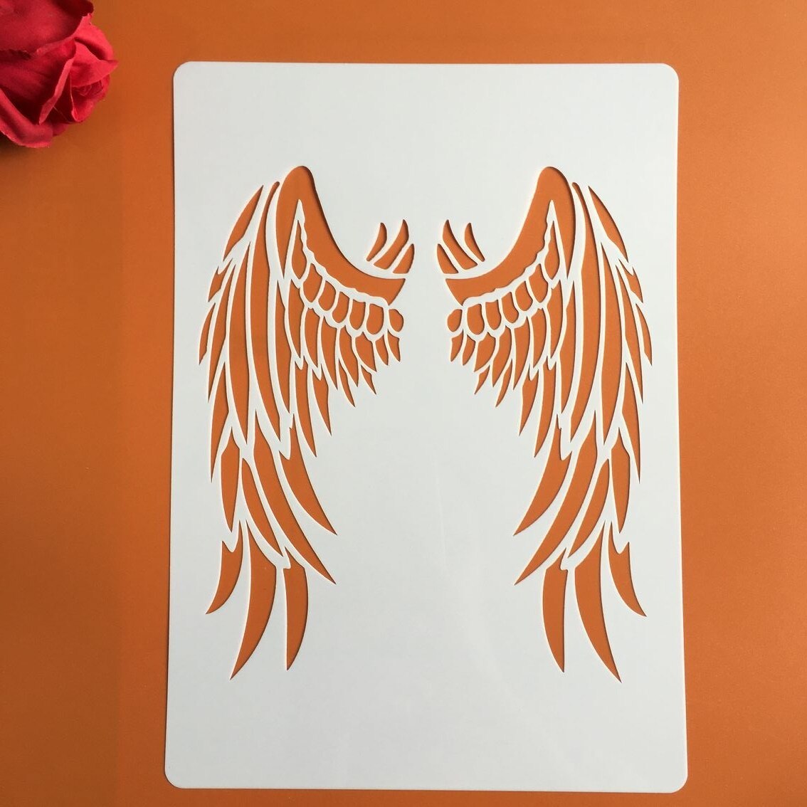A4 29 * 21cm Angel wings Mandala DIY Stencils Wall... – Grandado