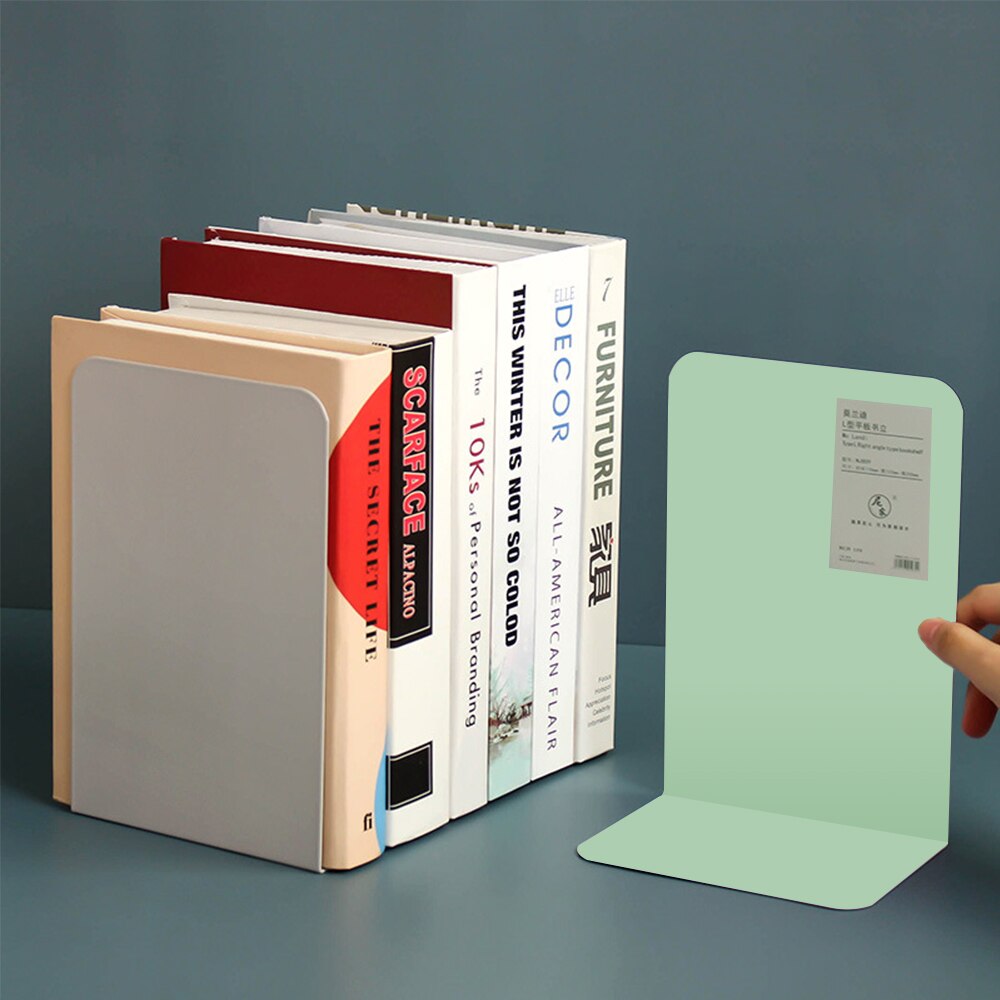 L-shaped Metal Bookends Heavy Duty Book Ends Book ... – Vicedeal