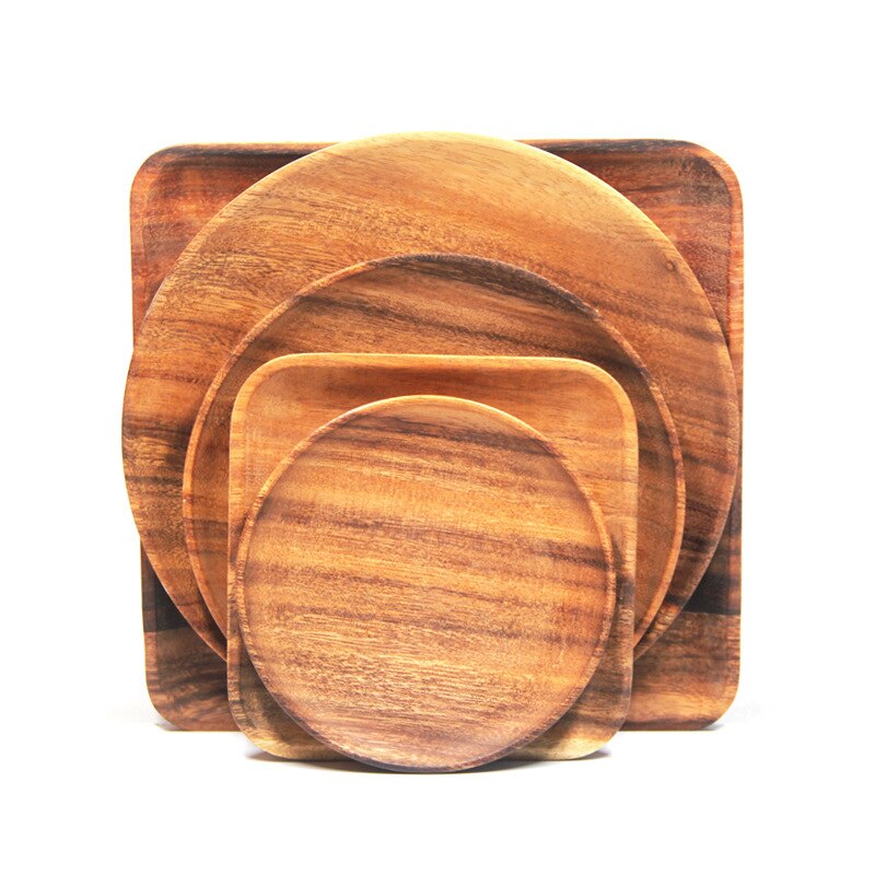 Rectangle Square Shape Solid Wood Pan Plate Fruit ... – Vicedeal