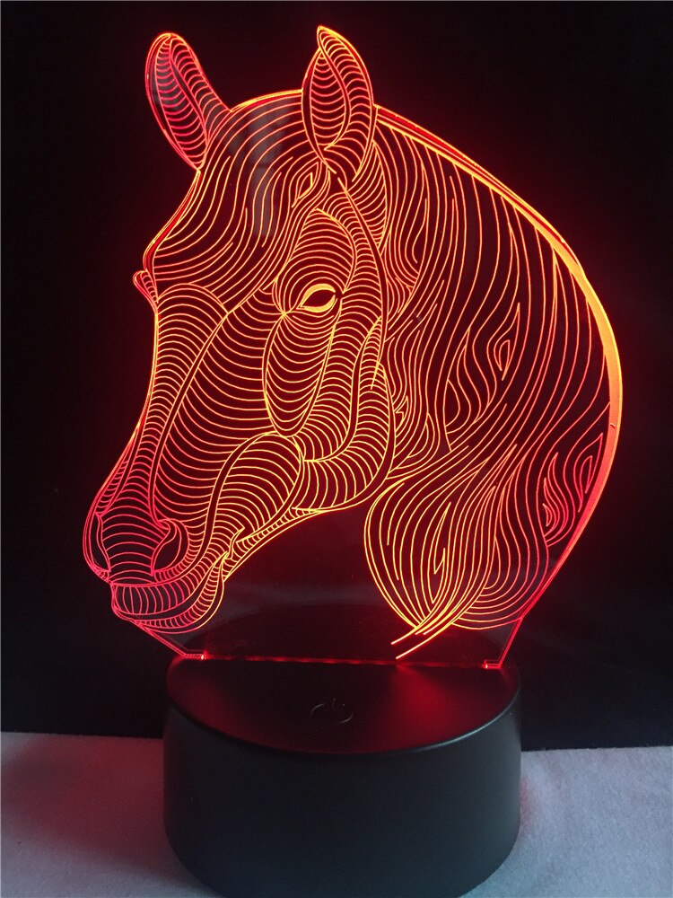 7 Colors Changing Gradient Animal Horse Head Led N... – Vicedeal