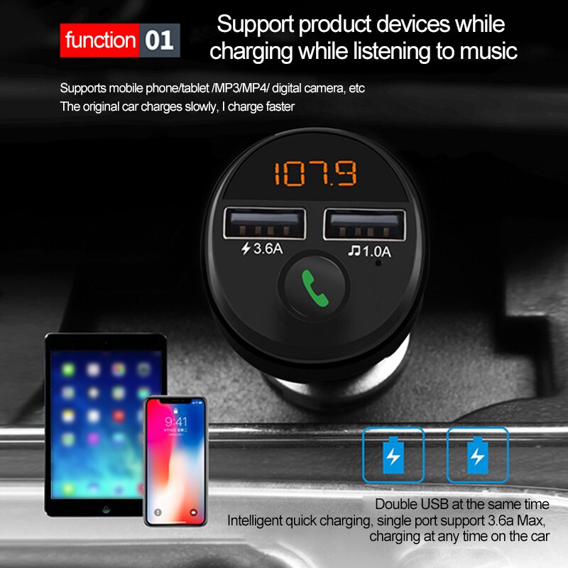 Onever Car MP3 Player FM Transmitter Smart Bluetoo... – Grandado