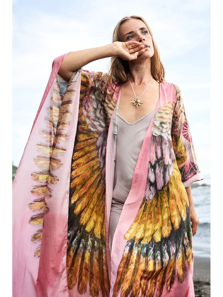 Fitshinling 3D Wings Beach Cover Up Swimwear bohem... – Vicedeal