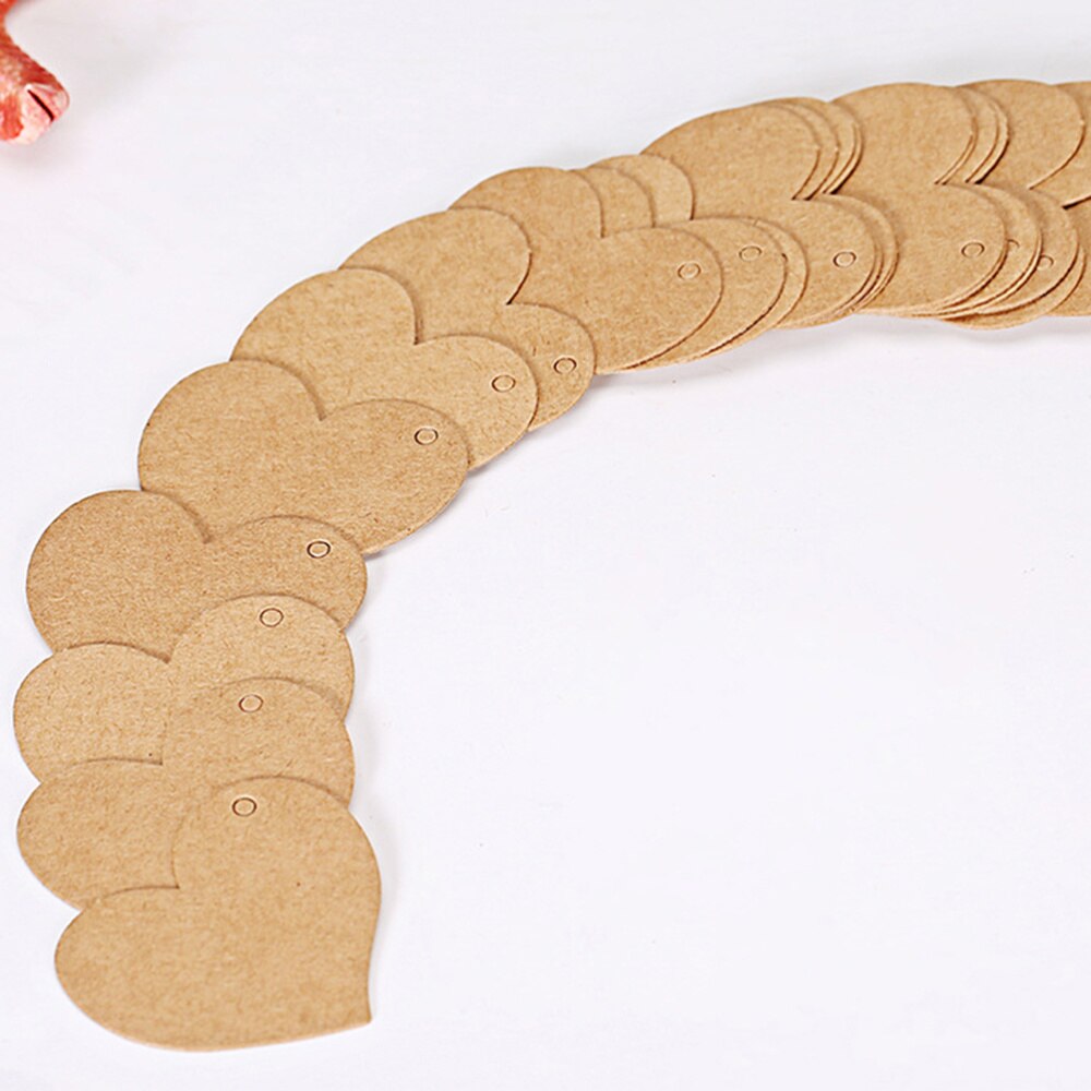 50pcs Wedding Kraft Paper Tags Heart Shape Kraft P... – Grandado