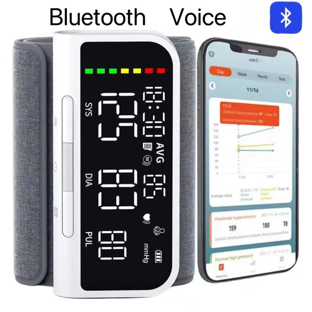 Bluetooth voice blood pressure monitor, LED large ... – Grandado