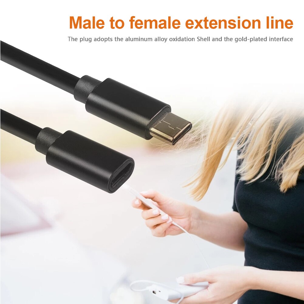 HD 4K 3A Type-C Extension Cable Male to Female PD ... – Grandado