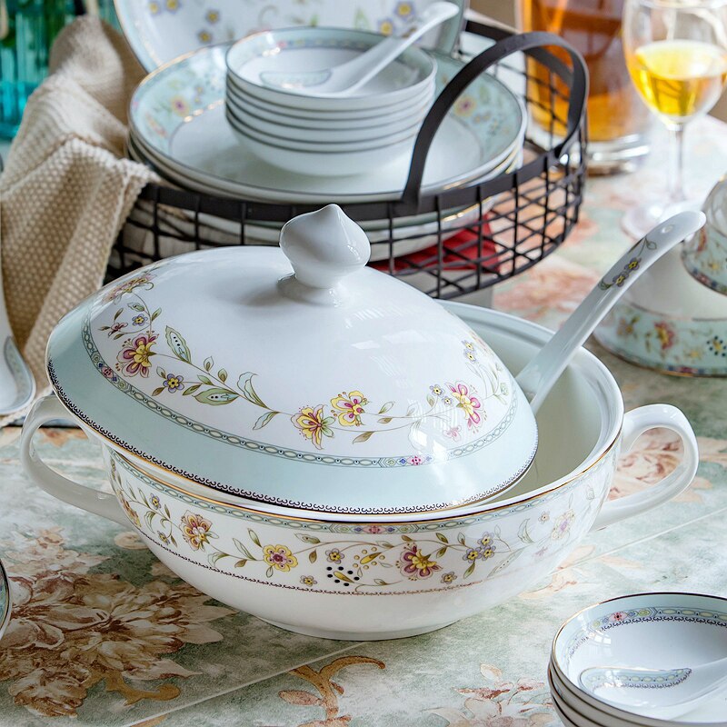 9 zoll, knochen china floral suppe terrine, porzel... – Vicedeal