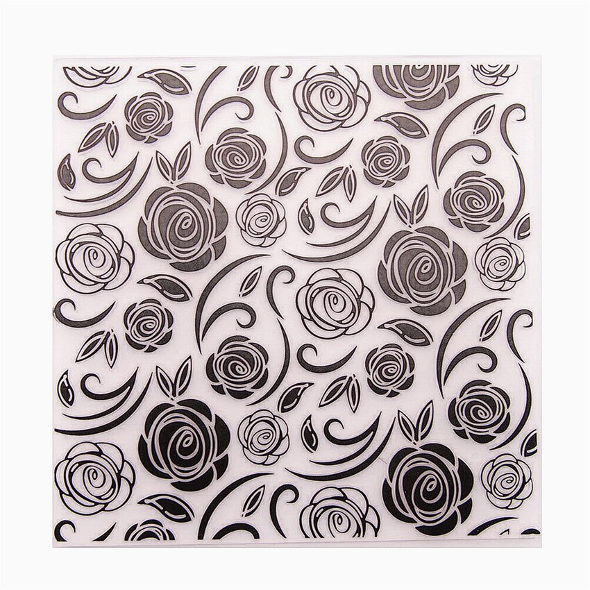 15*15cm Black roses Embossing folders Plastic bump... – Vicedeal
