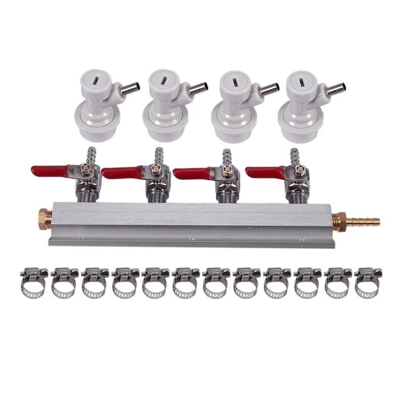 4-Way Beer Splitter, CO2 Beer Gas Manifold Distrib... – Grandado