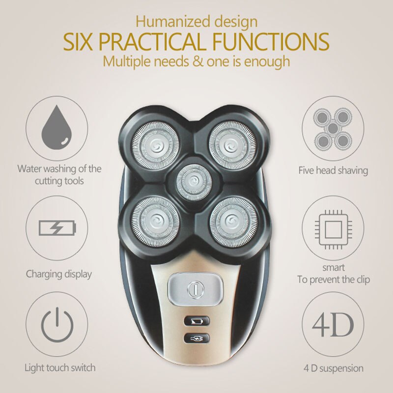 Kemei shaver 5d elektrisk barbermaskine 5 in 1 mæn... – Vicedeal
