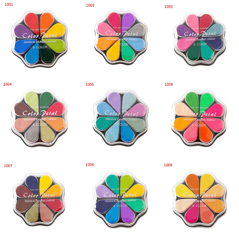 Cute 8Colors Water Petal Ink Pad Stamp DIY Finger ... – Vicedeal